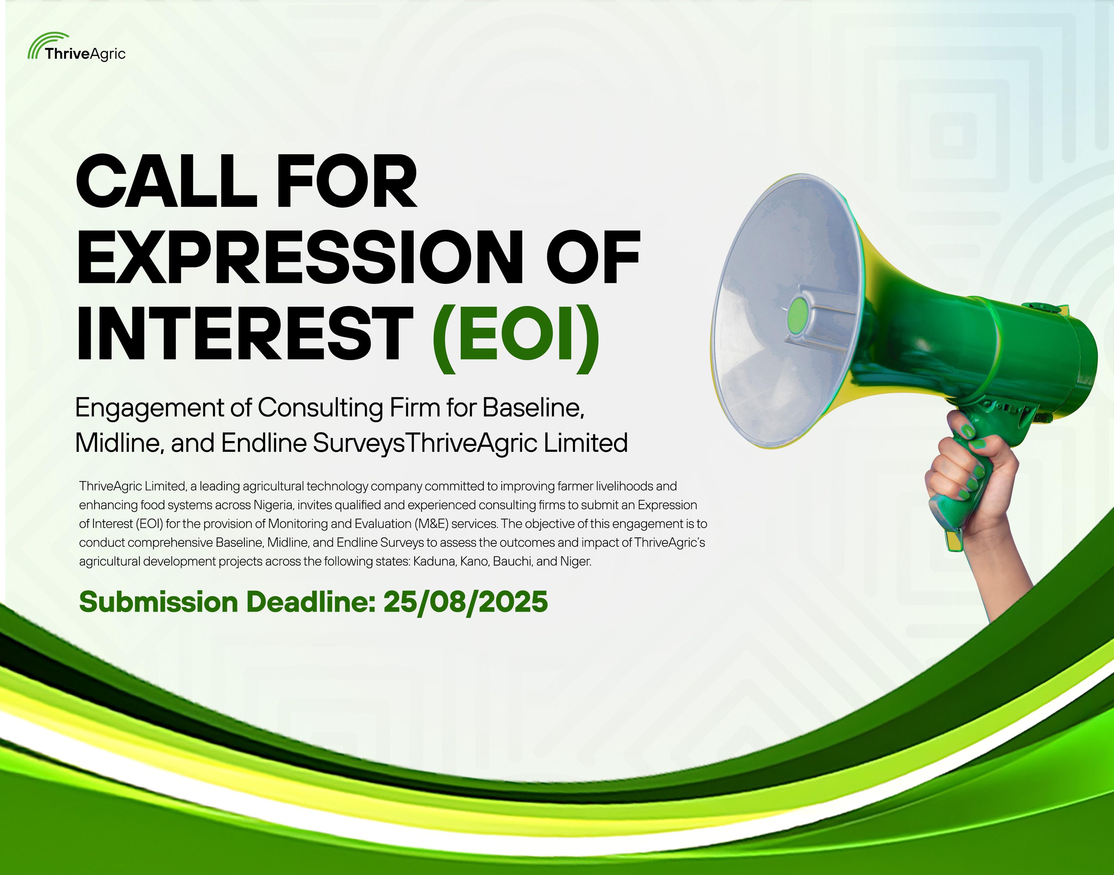 CALL FOR EXPRESSION OF INTEREST (EOI) - M&E Consultancy Services