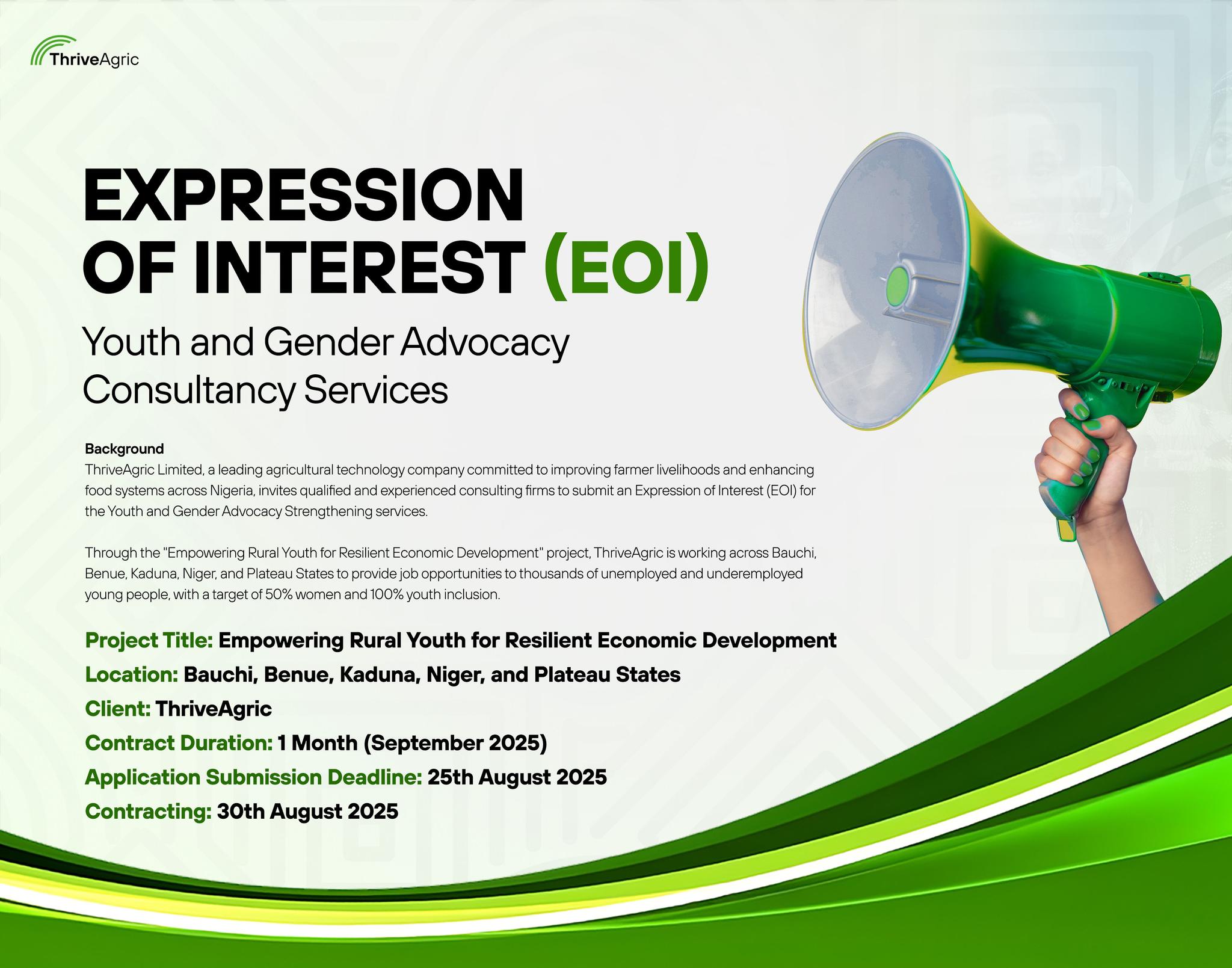 Expression Of Interest (EOI) - Youth and Gender Advocacy Consultancy ...